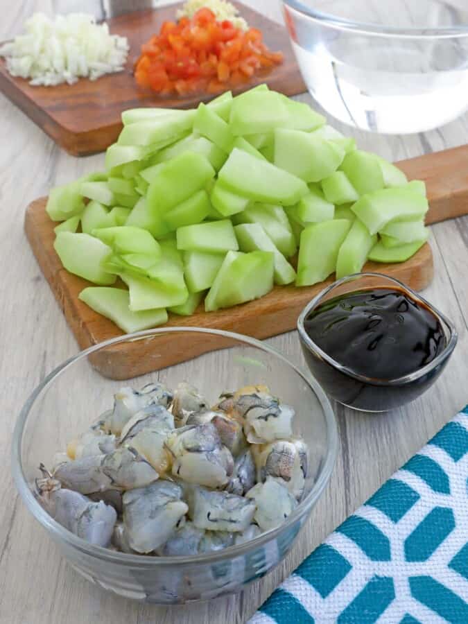 Ginisang Sayote with Shrimp - Kawaling Pinoy