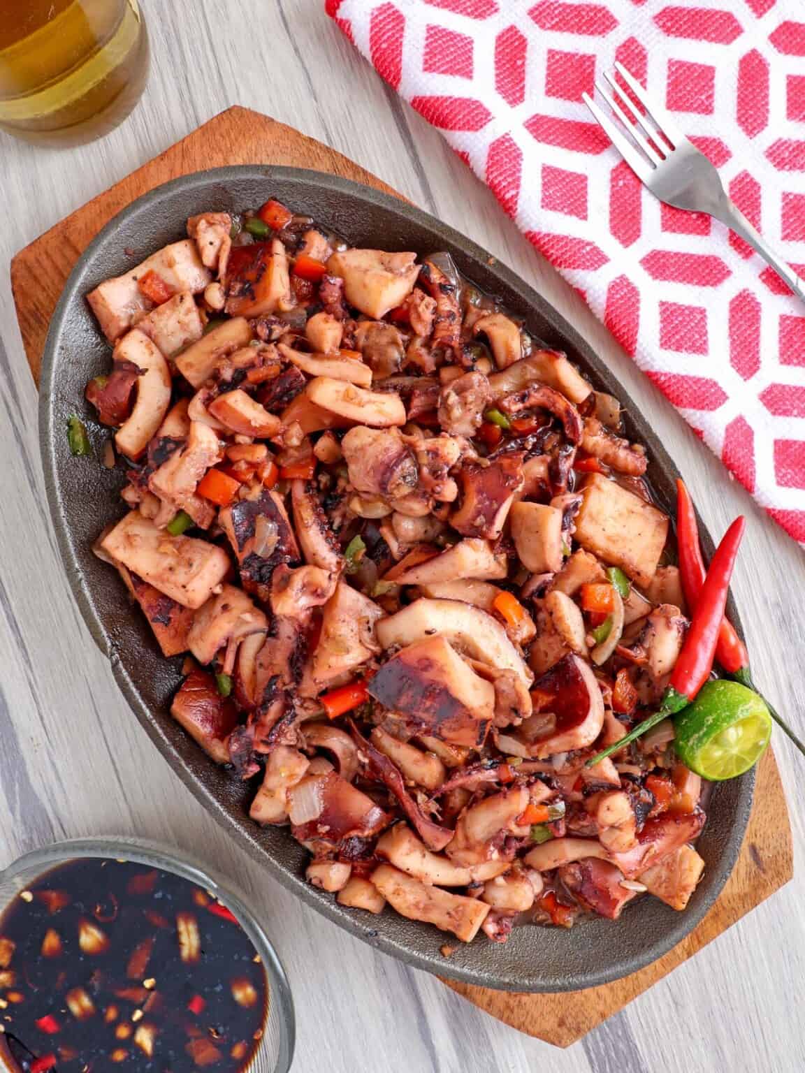 Adobong Pusit sa Gata - Kawaling PInoy