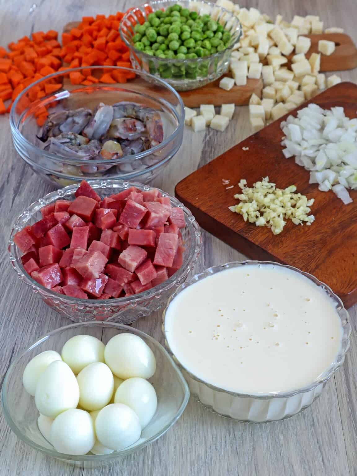 Creamy Sipo Egg with Shrimp and Ham -Kawaling PInoy