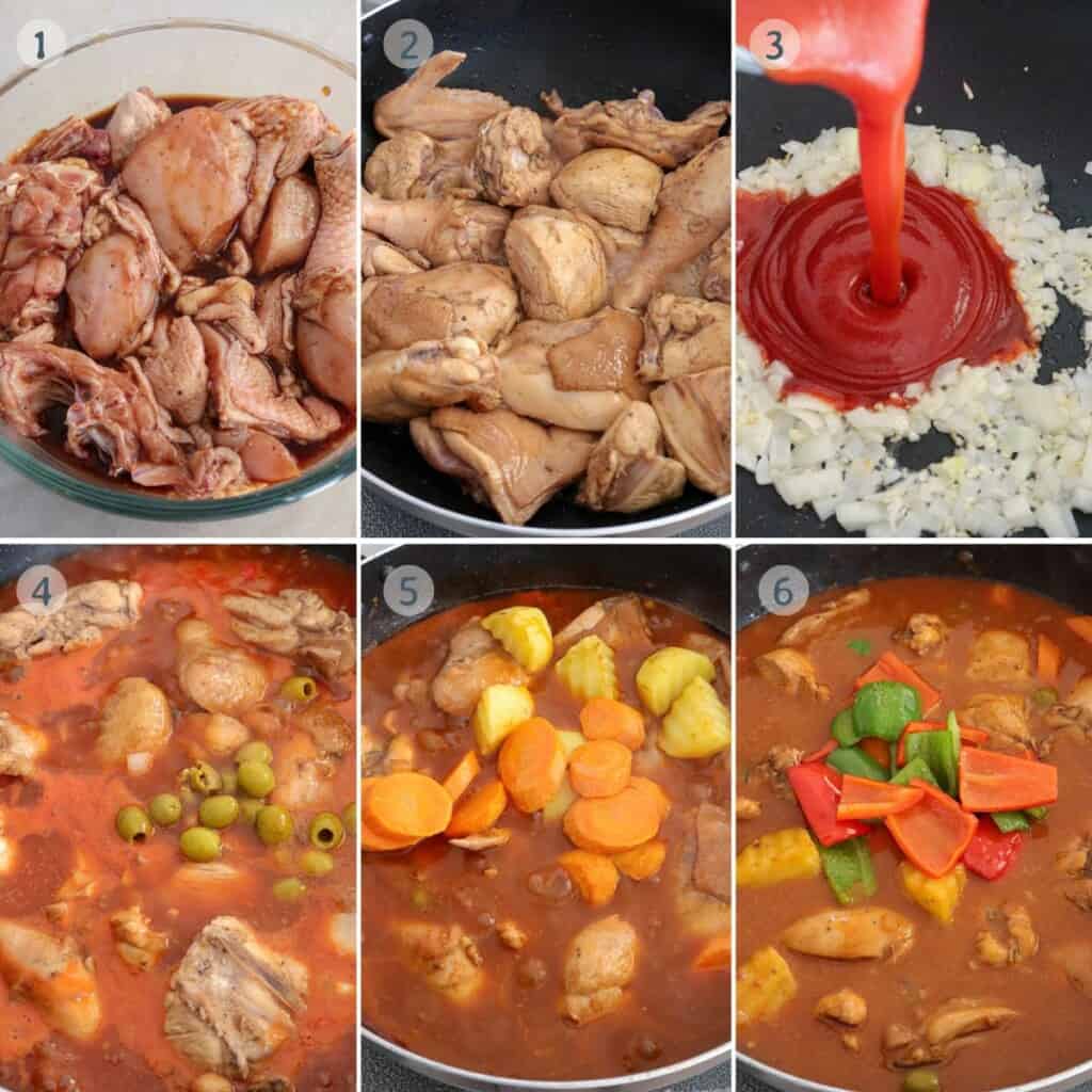 Chicken Caldereta (Kalderetang Manok) - Kawaling Pinoy