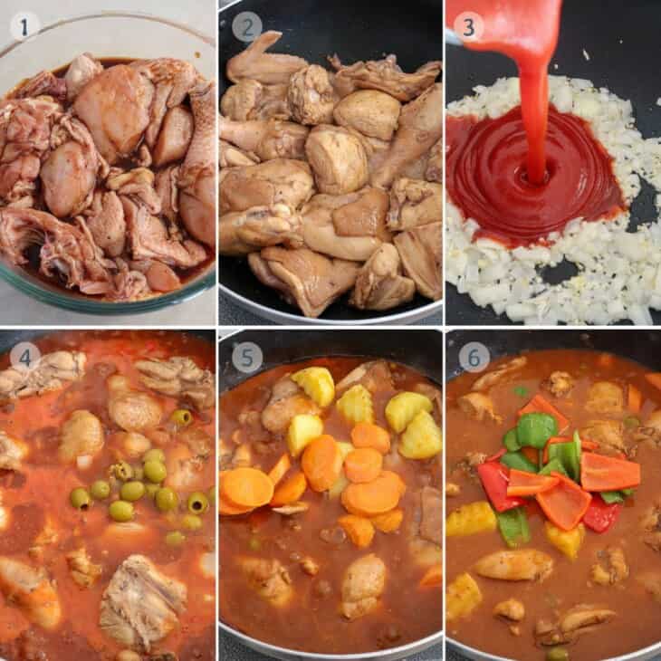 Chicken Caldereta (Kalderetang Manok) - Kawaling Pinoy