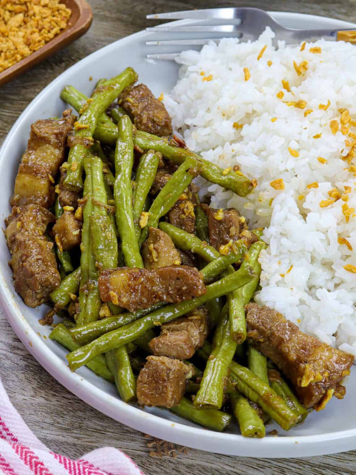 Adobong Sitaw with Pork Belly - Kawaling Pinoy