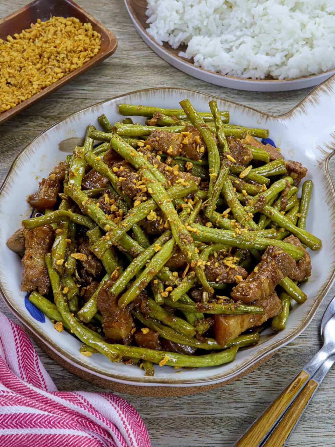 Adobong Sitaw with Pork Belly - Kawaling Pinoy